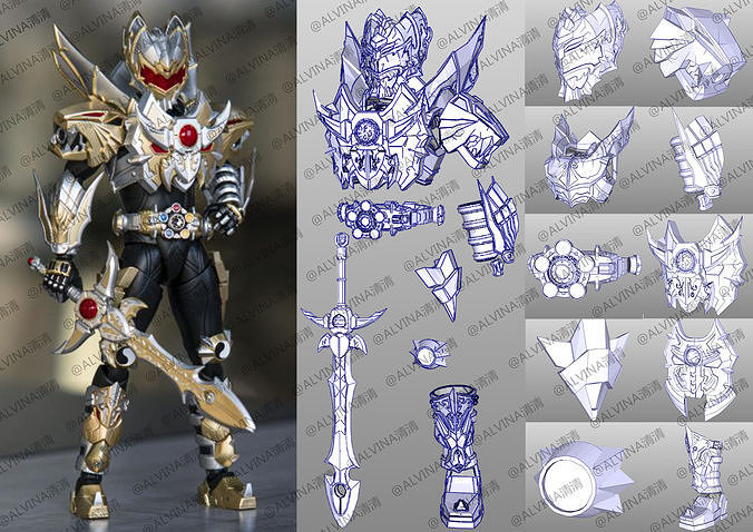 3D model Armor Hero Ultimate Emperor Chivalry - Cosplay Pepakura Foam ...