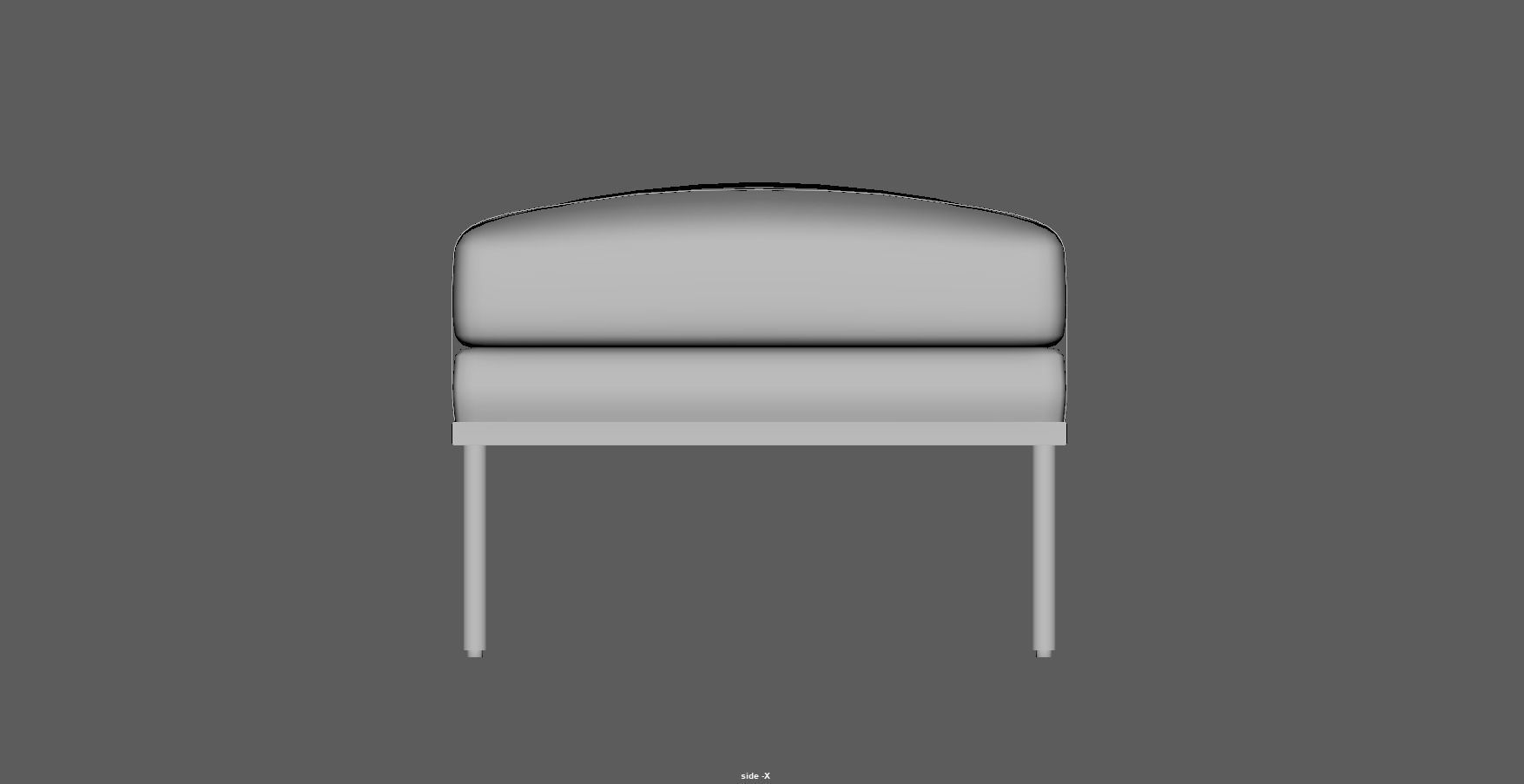 3D model Booker bench - end bench - stool - seat - accent bench VR / AR ...