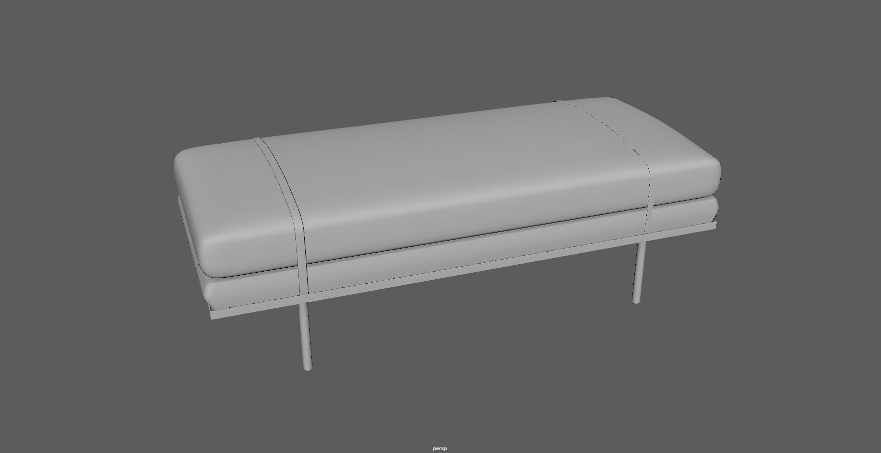 3D model Booker bench - end bench - stool - seat - accent bench VR / AR ...