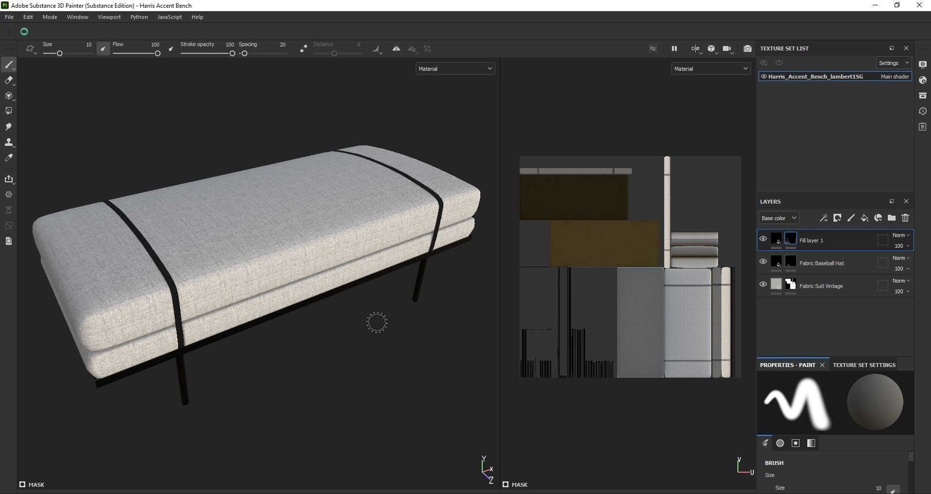 3D model Booker bench - end bench - stool - seat - accent bench VR / AR ...