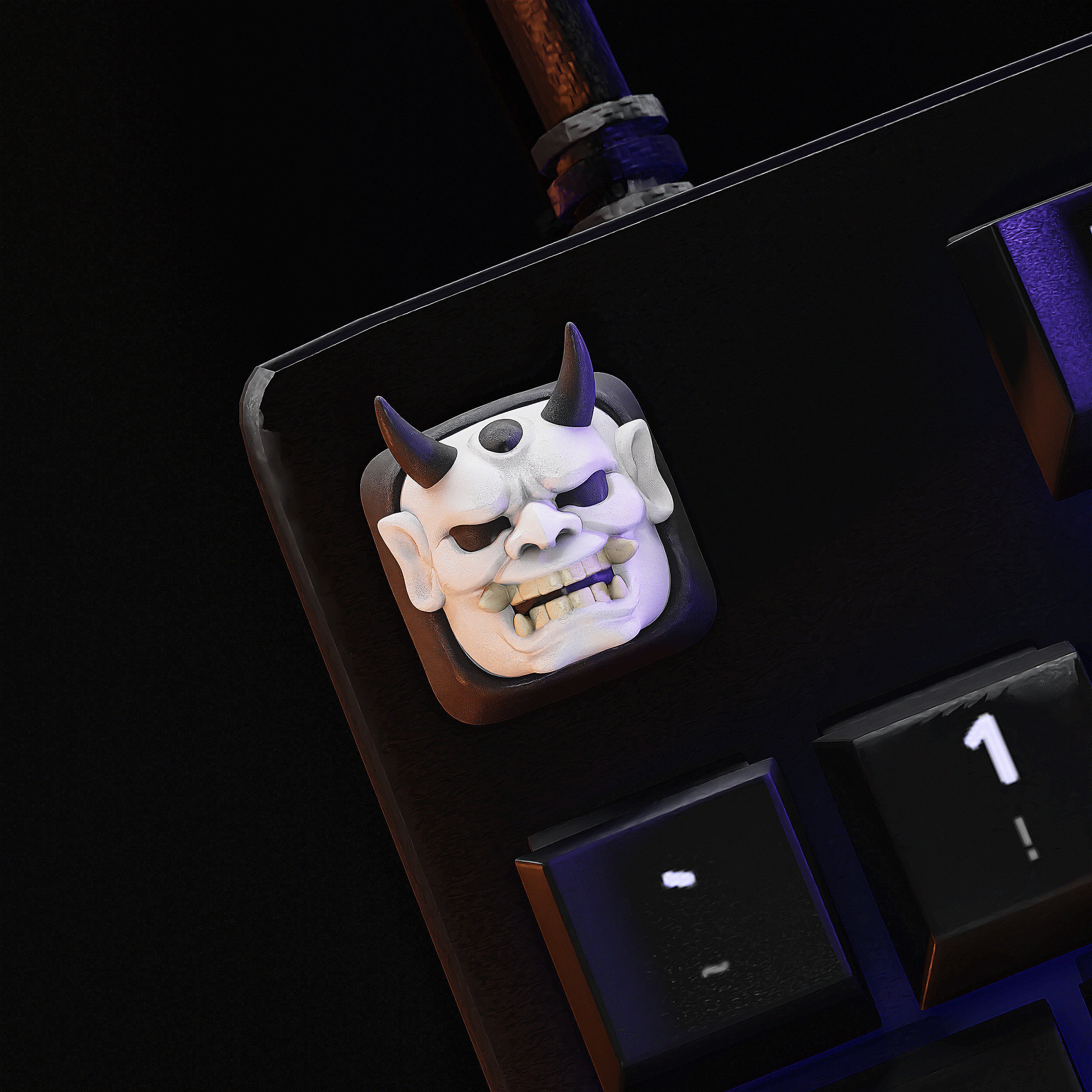 Japanese Masks Keycaps - Mechanical Keyboard 3D model 3D printable ...