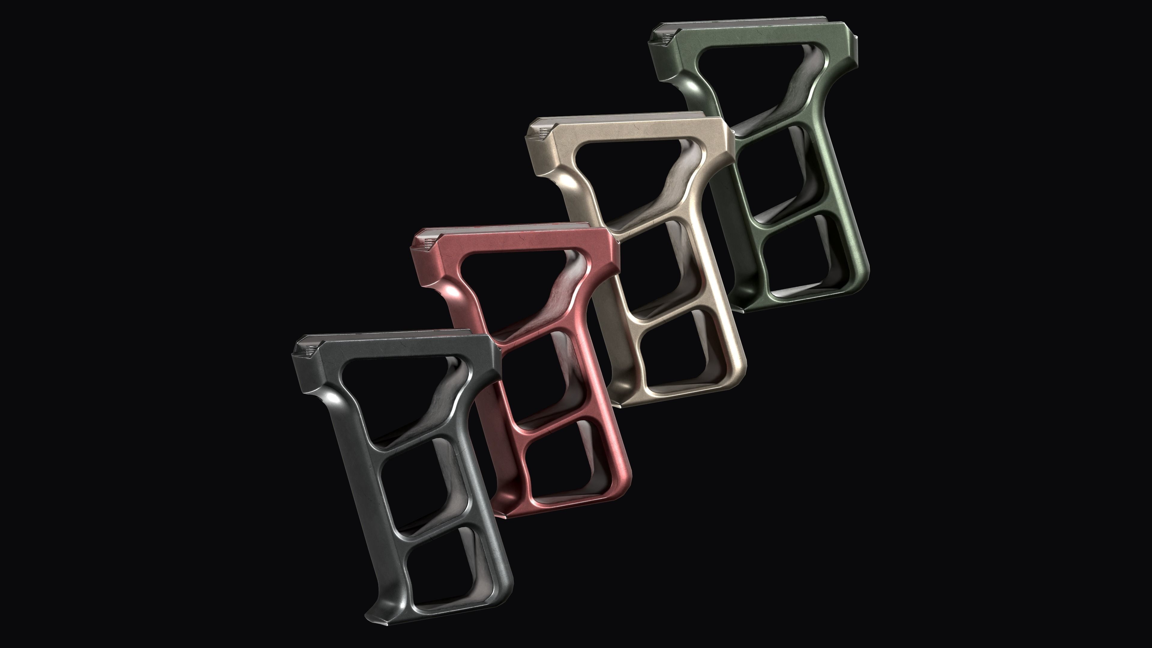 3D model Tactical Dynamics aluminium skeletonized fore vertical grip VR ...