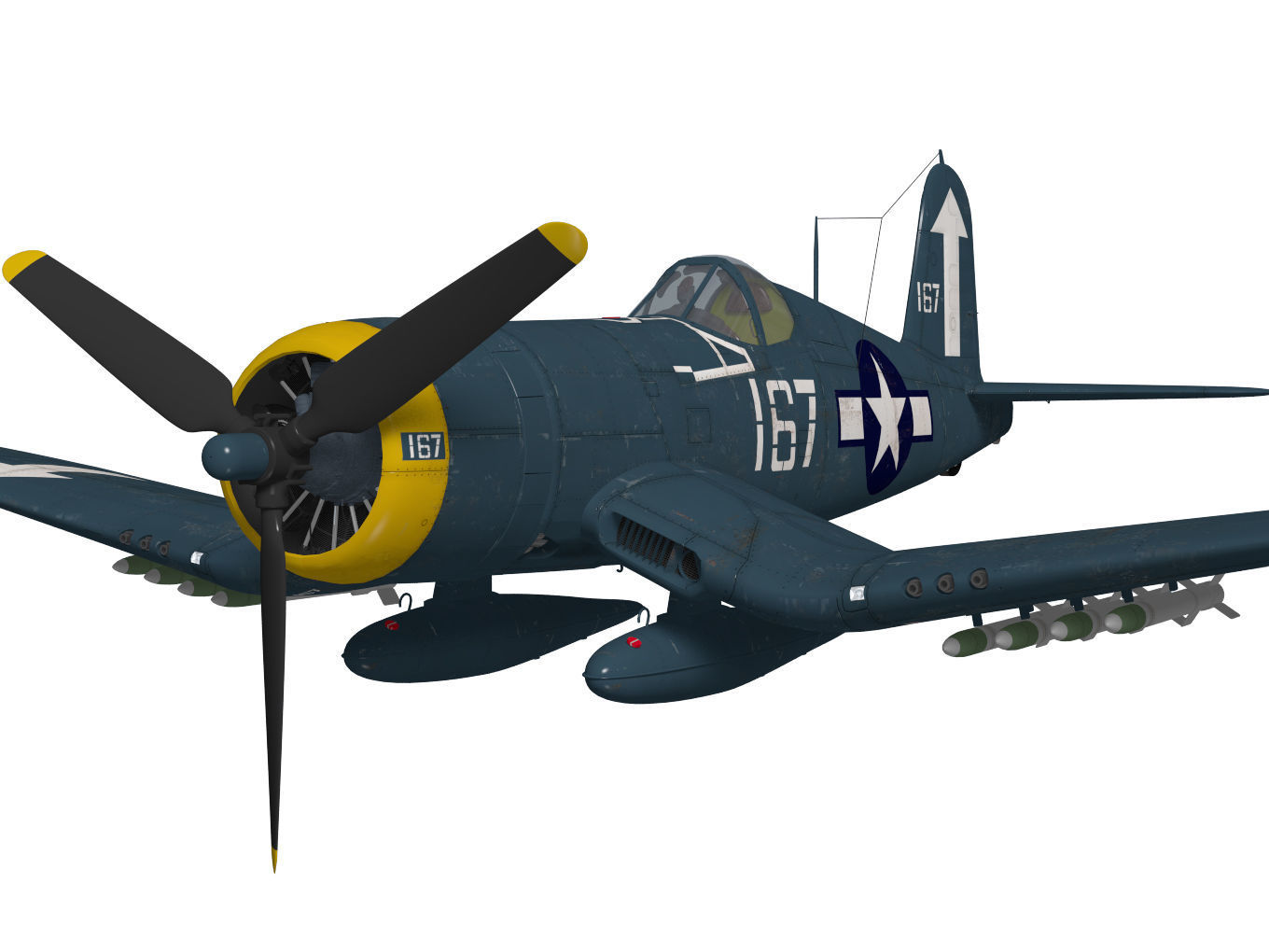 Chance Vought F4U-1D Corsair 3D model | CGTrader