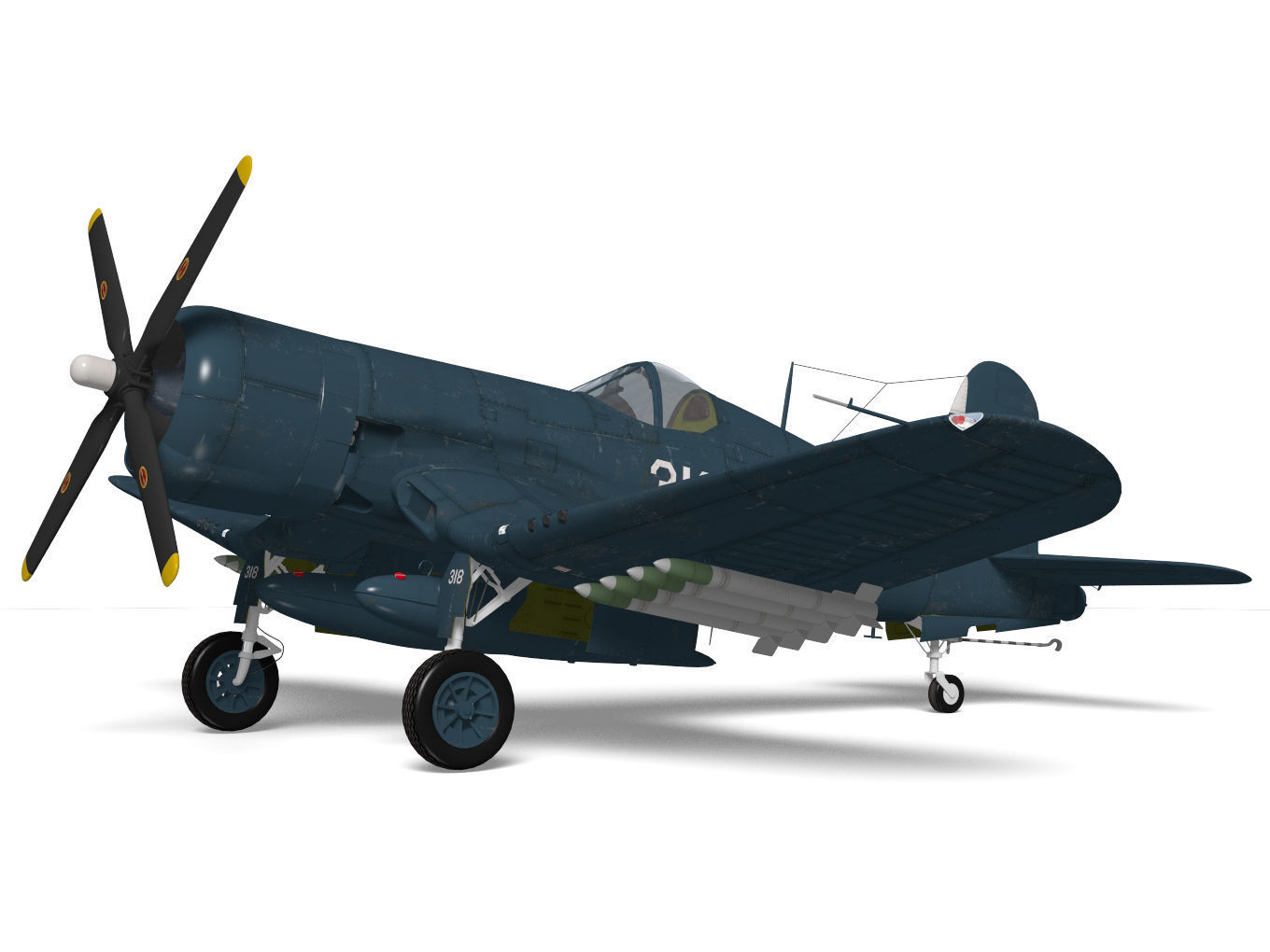 Chance Vought F4U-4 Corsair 3D model | CGTrader