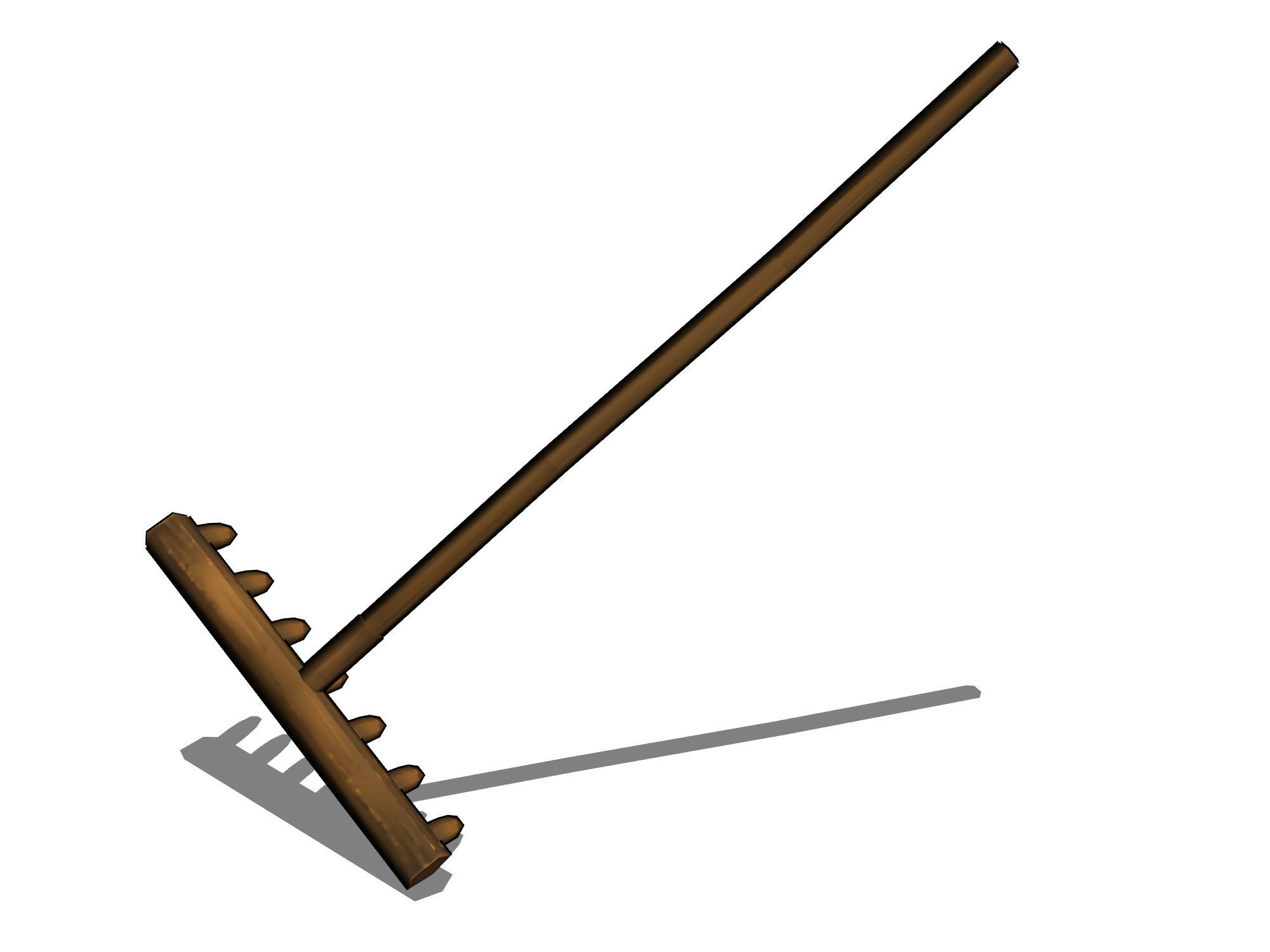 wooden rake 3D model | CGTrader