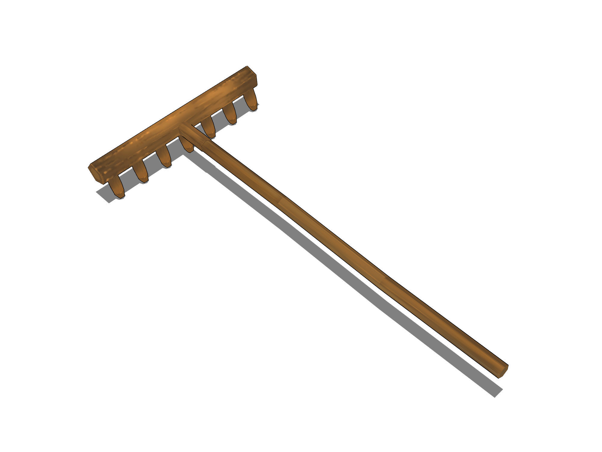 wooden rake 3D model | CGTrader