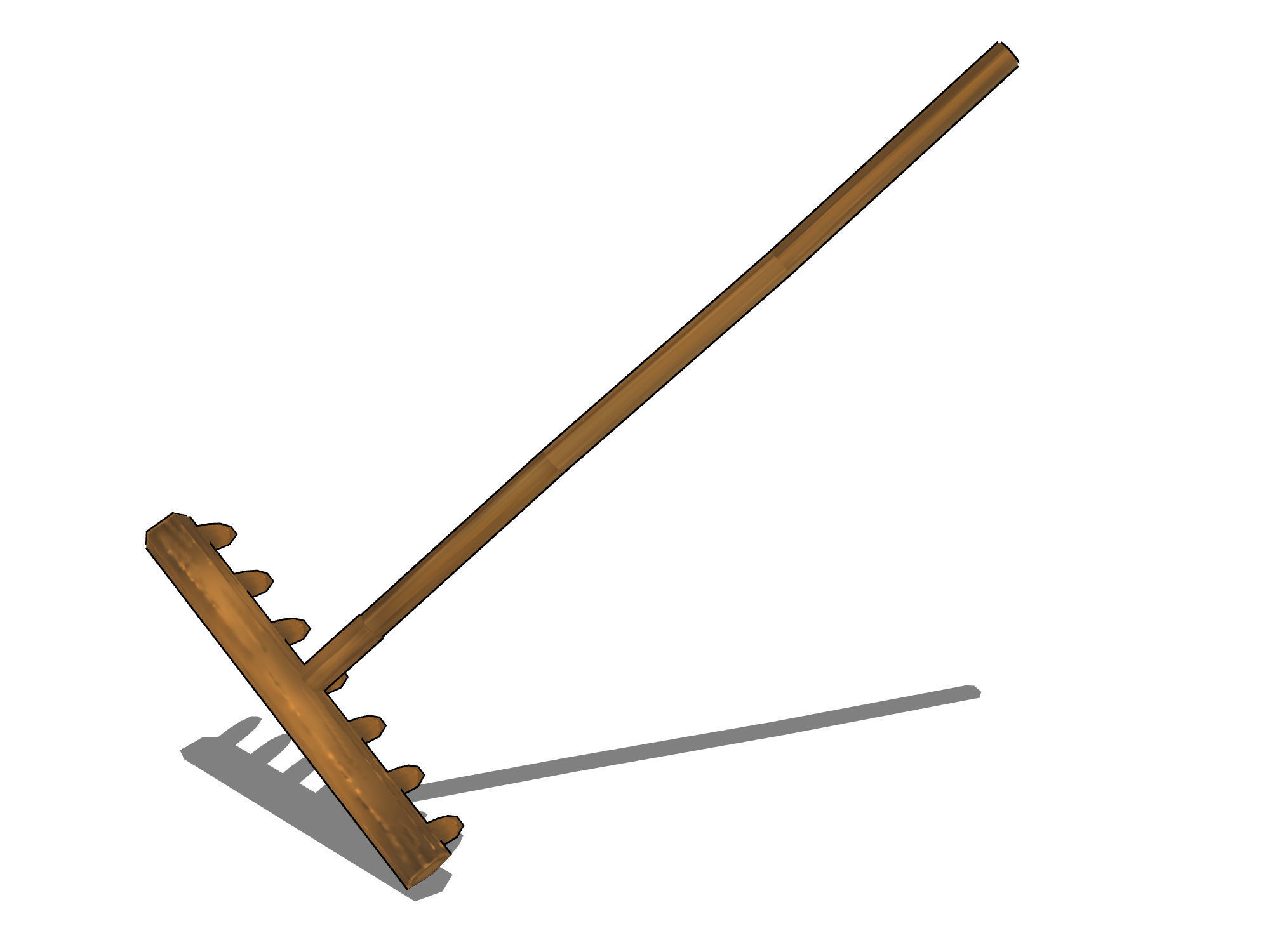 wooden rake 3D model | CGTrader