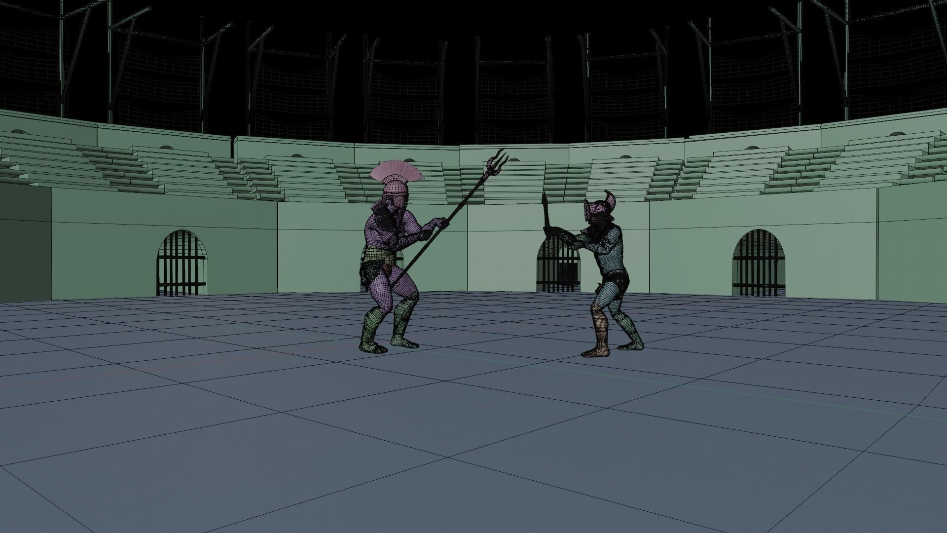 GLADIATOR ARENA BATTLE 3D model animated rigged | CGTrader