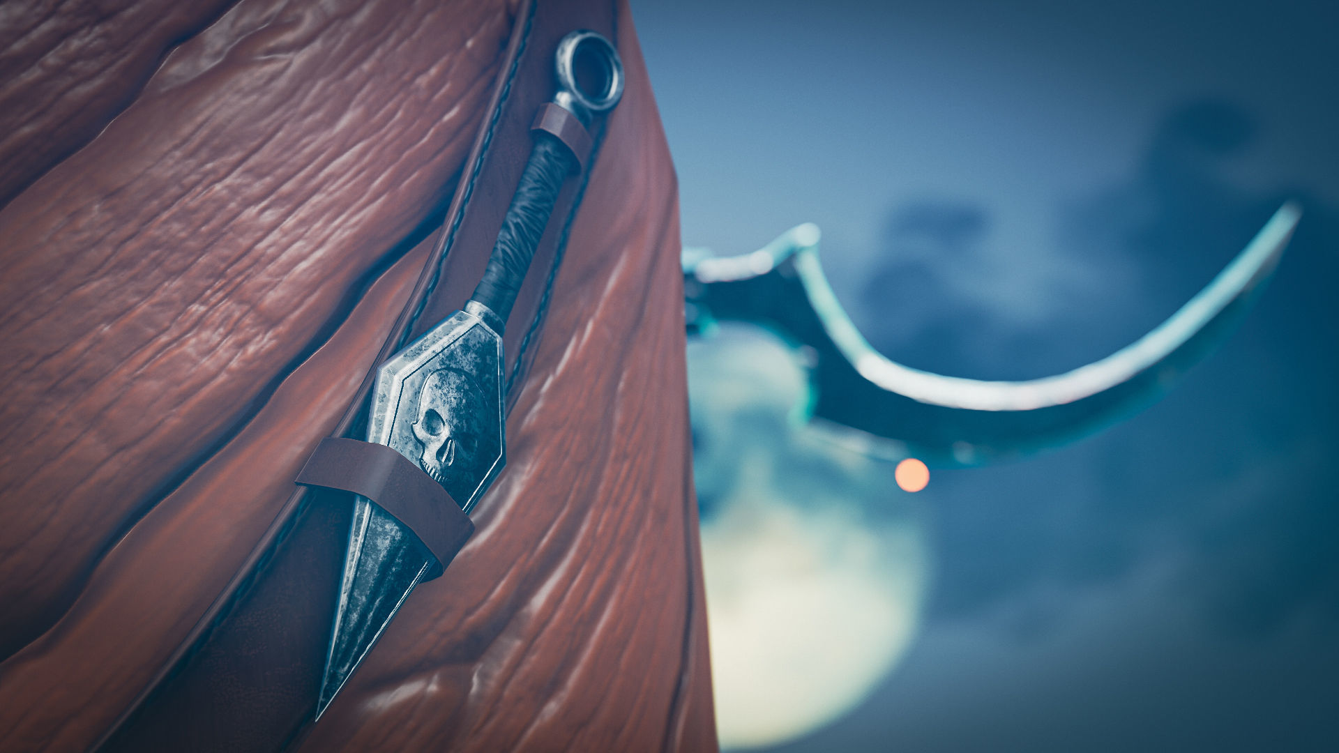 3D model Pumpkin assassin Low-poly character Rigged With weapons VR ...