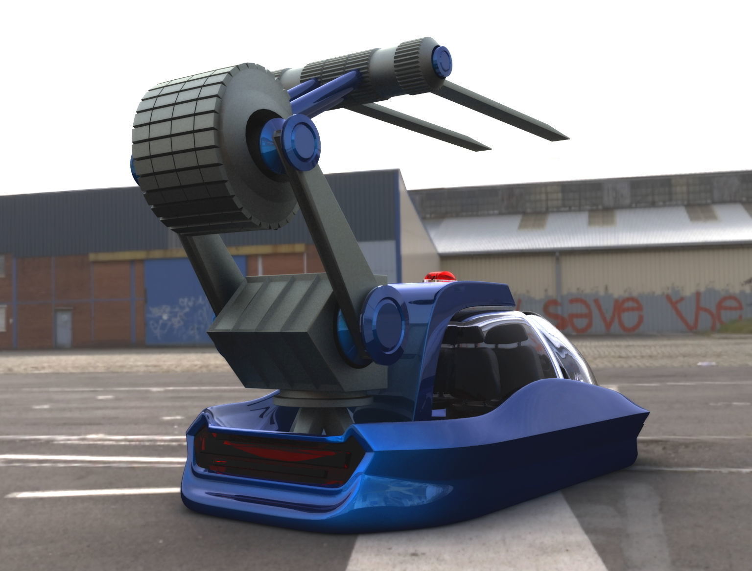 Futuristic Hover Loader Vehicle 3D model | CGTrader