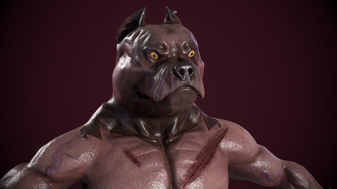 3D model Pitbull Mutant VR / AR / low-poly | CGTrader