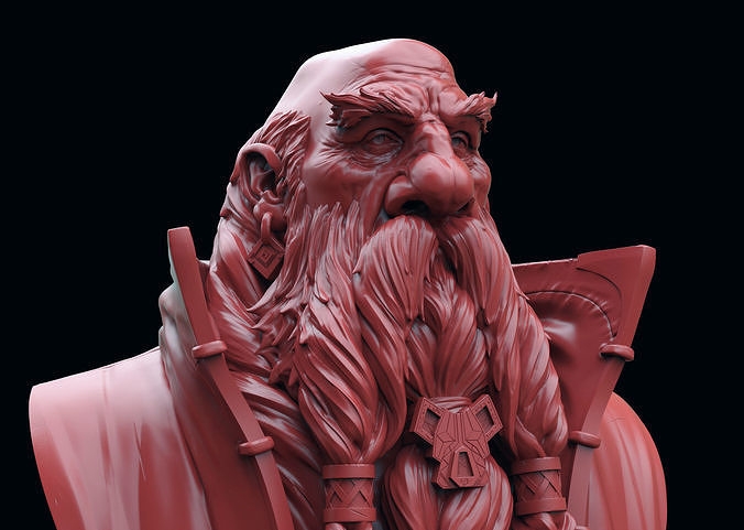 Dwarf Bust 3D model 3D printable | CGTrader