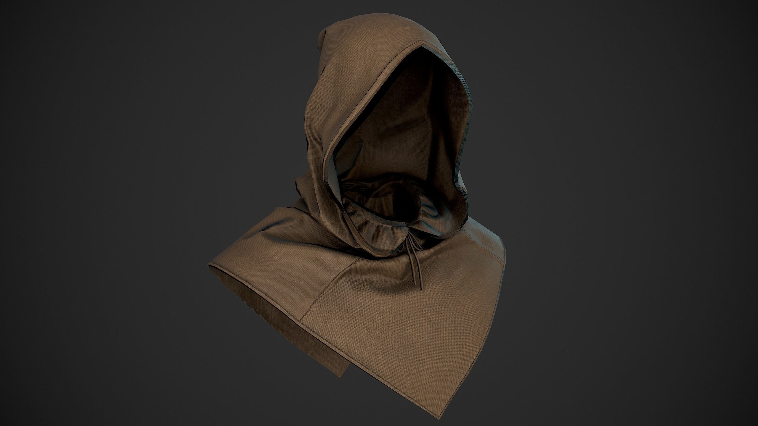 3D model Brown Medieval Hood VR / AR / low-poly | CGTrader