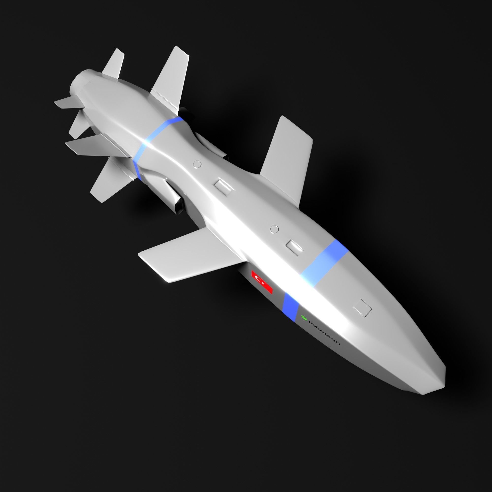 Turkish Cruise Missile SOM-J 3D model | CGTrader