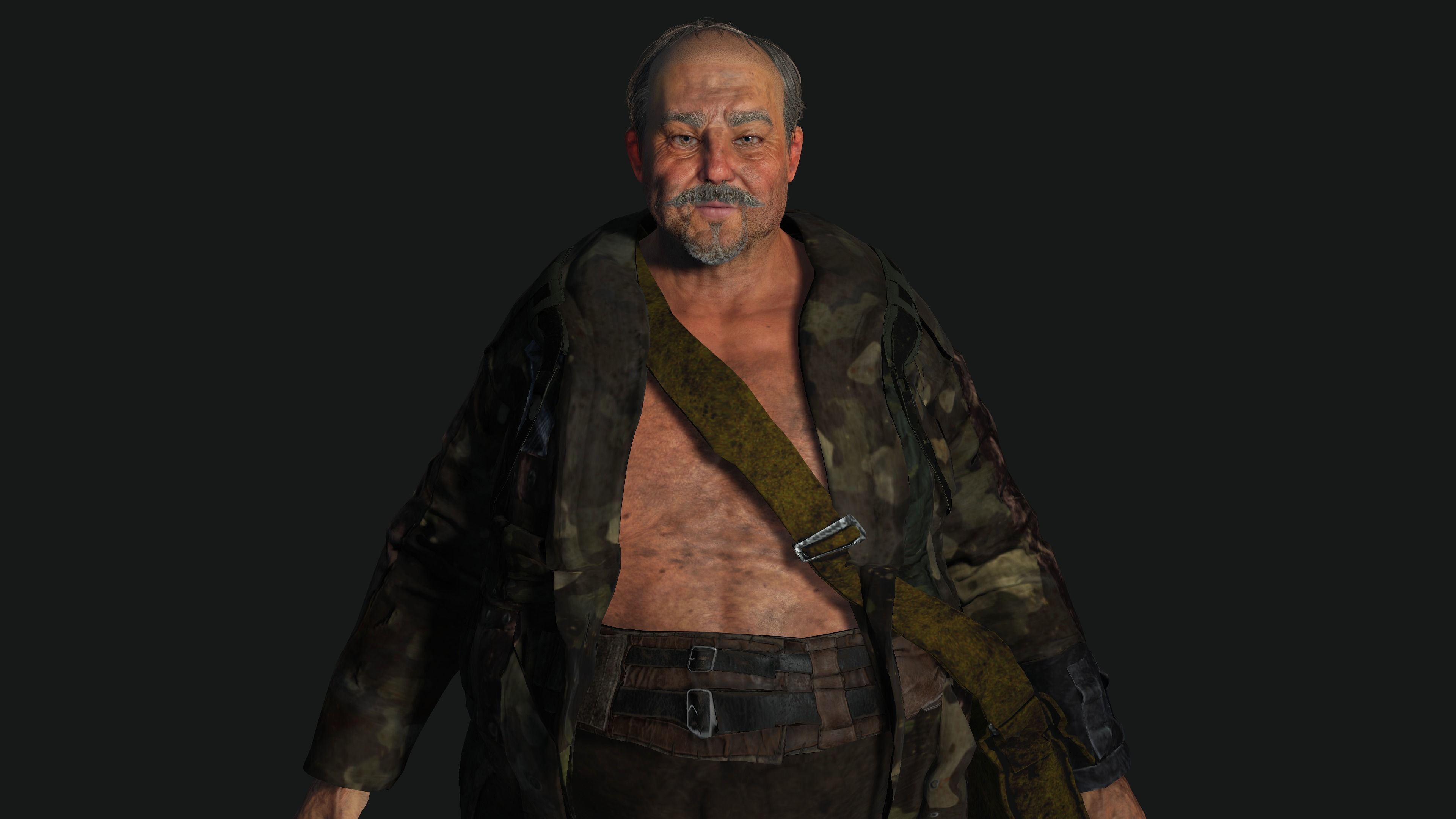 3D model AAA 3D OLD FAT BEARD MAN HOMELESS SURVIVOR- GAME READY ...