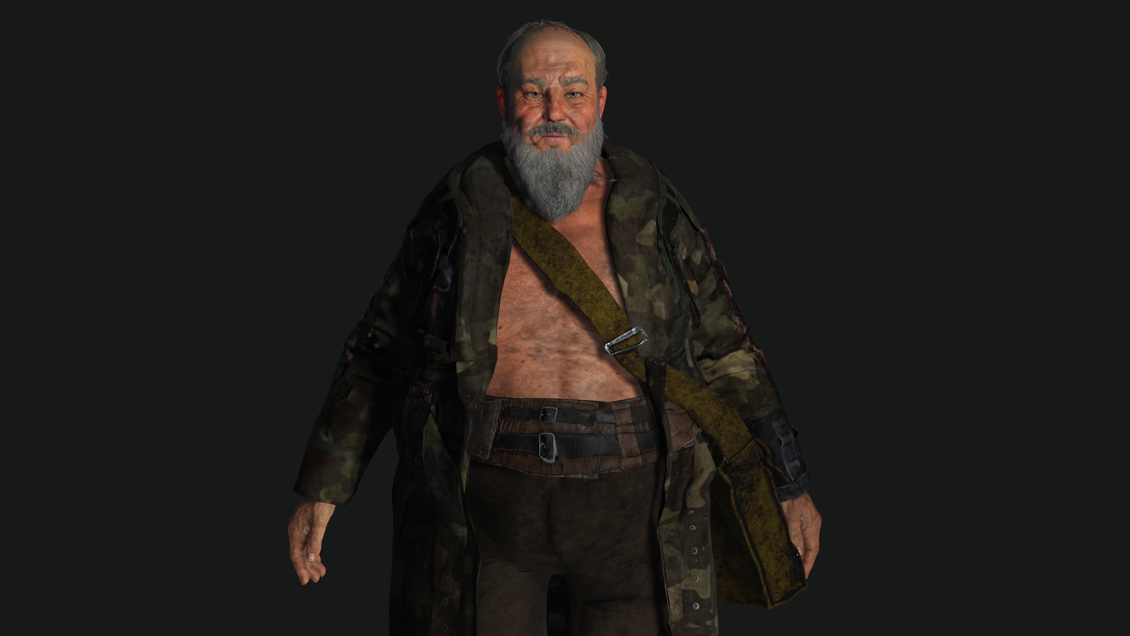 3D model AAA 3D OLD FAT BEARD MAN HOMELESS SURVIVOR- GAME READY ...