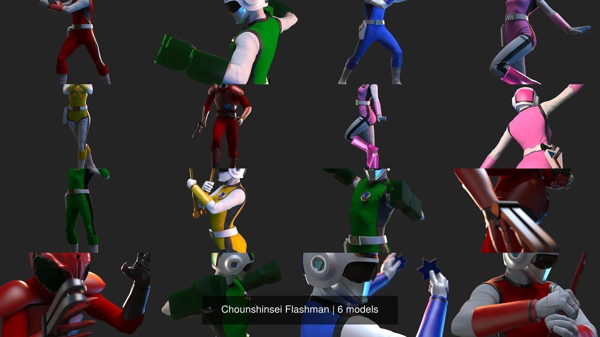 Chounshinsei Flashman 3D Model Collection | CGTrader