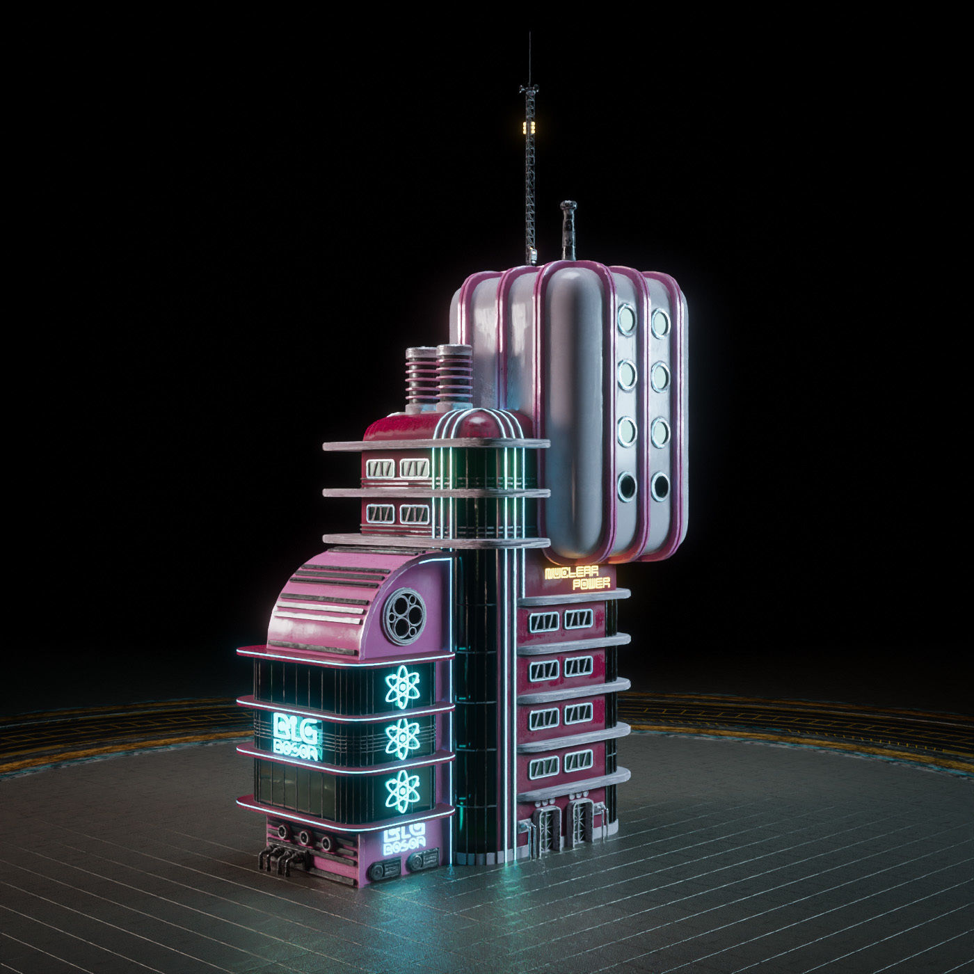 3D model SCIFI ATOMPUNK BUILDING 02 VR / AR / low-poly | CGTrader
