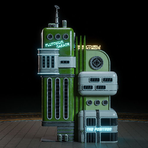 3D model SCIFI ATOMPUNK BUILDING 05 VR / AR / low-poly | CGTrader