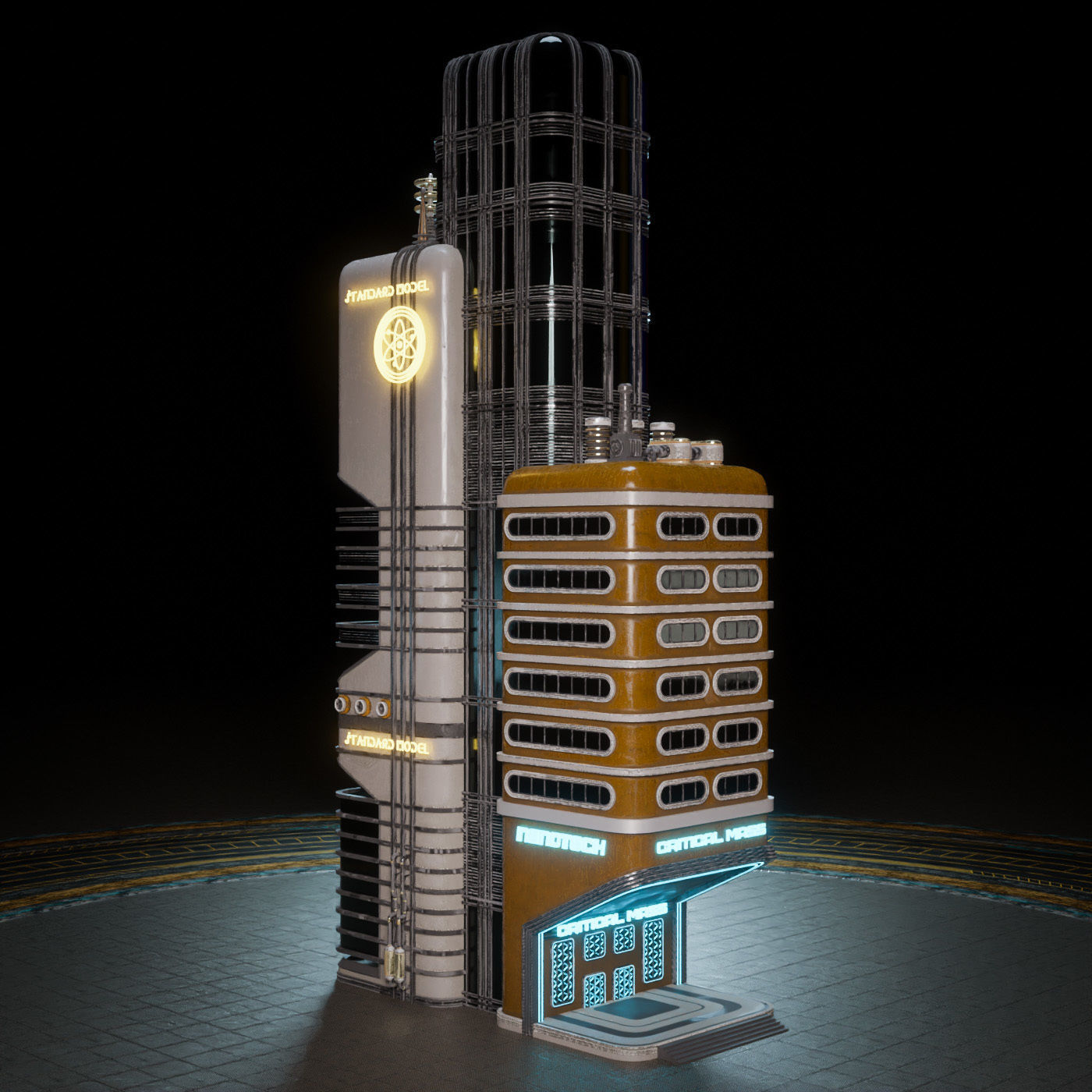 3D model SCIFI ATOMPUNK BUILDING 07 VR / AR / low-poly | CGTrader