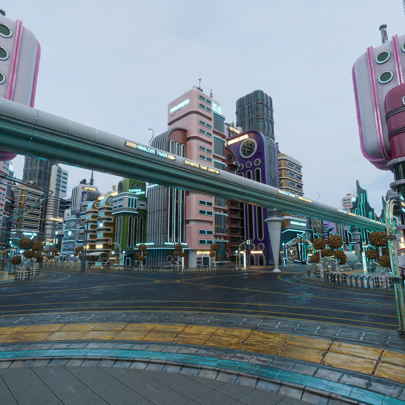 3D model SCIFI ATOMPUNK CITY ENVIRONMENT TILEABLE LOOP VR / AR / low ...