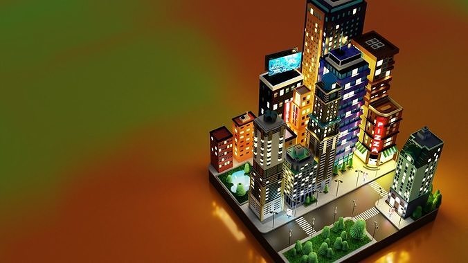 3D model Isometric Megalopolis VR / AR / low-poly | CGTrader