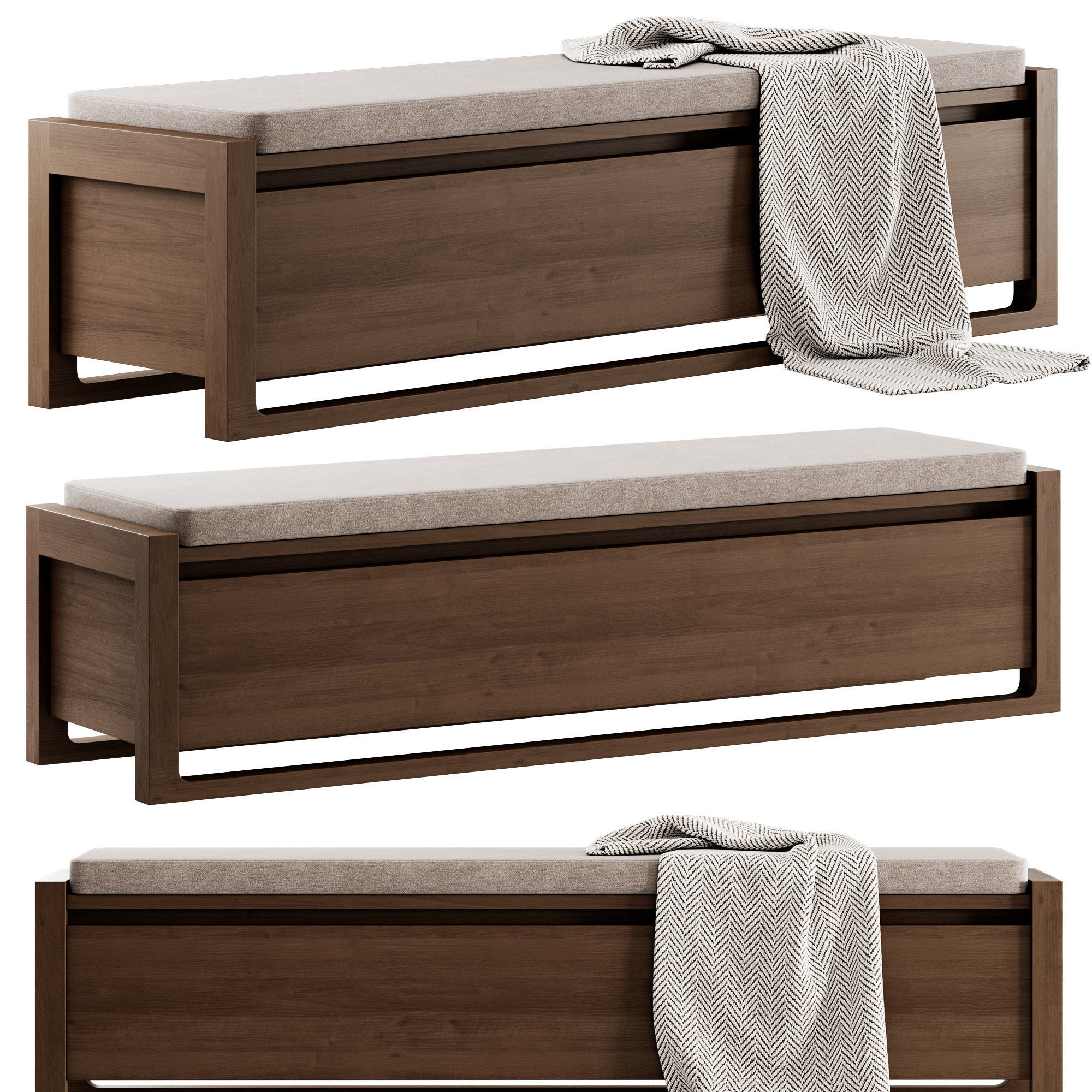 Matera Storage Bench Cushion by Design Within Reach 3D model | CGTrader