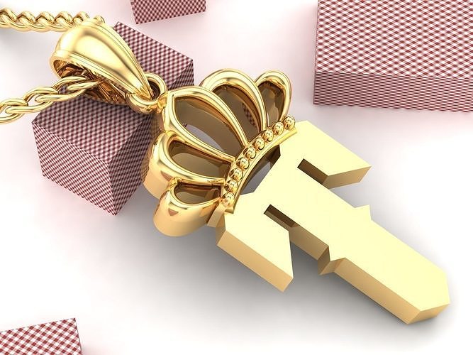 3D model T Pendant Jewelry version 7 VR / AR / low-poly | CGTrader