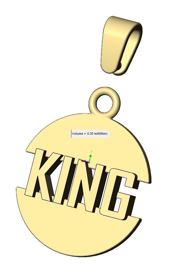King split round pendant with bail 3D model 3D printable | CGTrader
