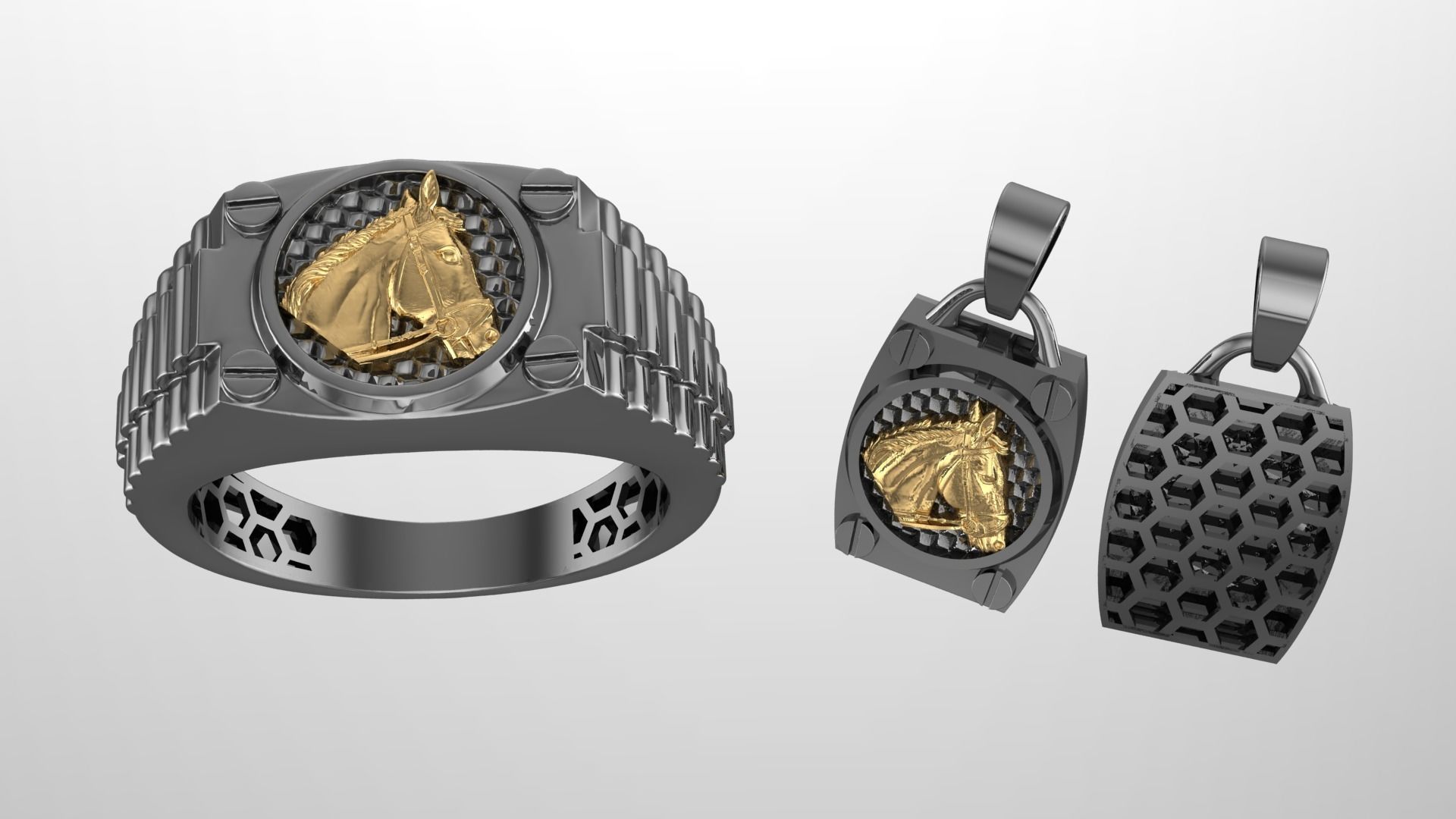 Fusion Horse Half Set 3D model 3D printable | CGTrader