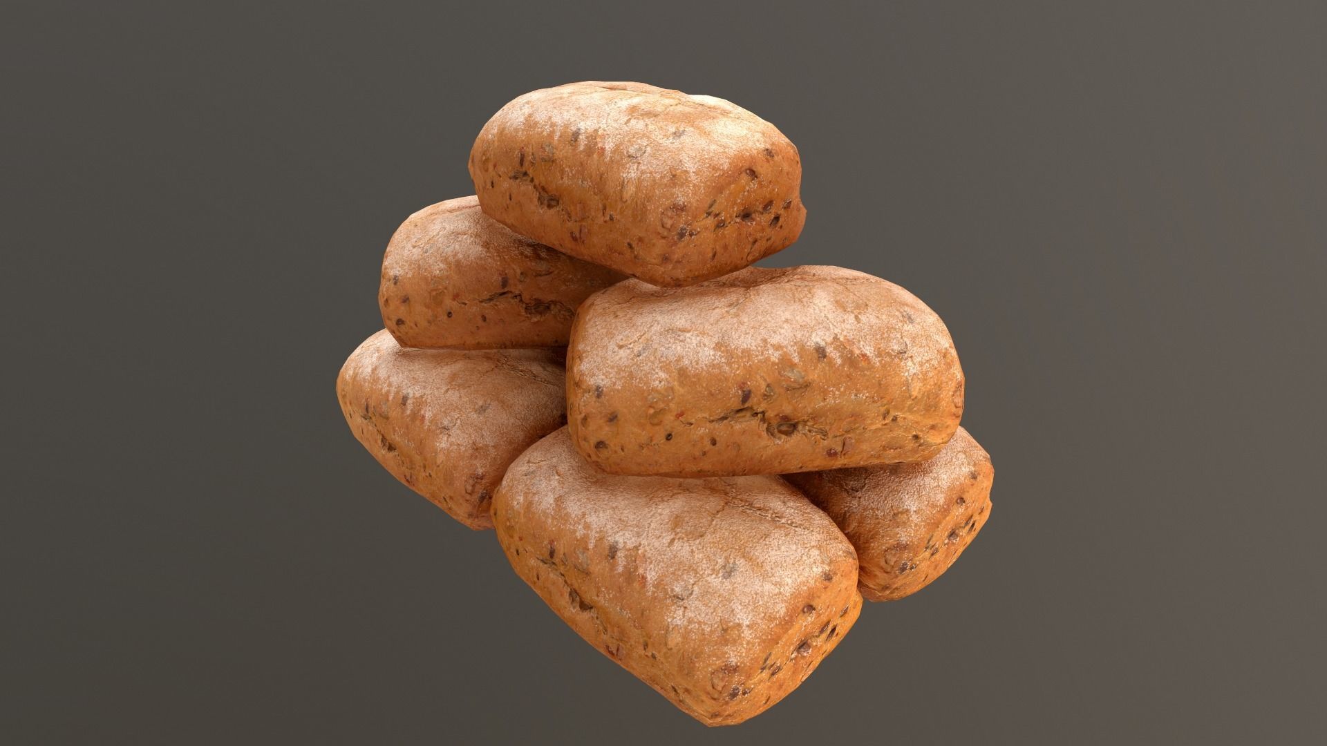 3D model Bread Roll AR VR PBR Lowpoly with game ready 3d Model VR / AR ...
