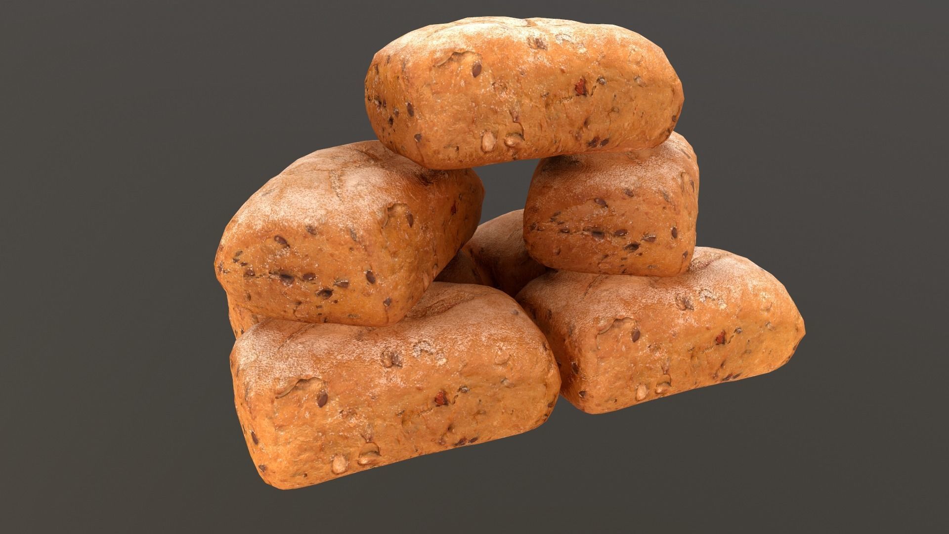 3D model Bread Roll AR VR PBR Lowpoly with game ready 3d Model VR / AR ...