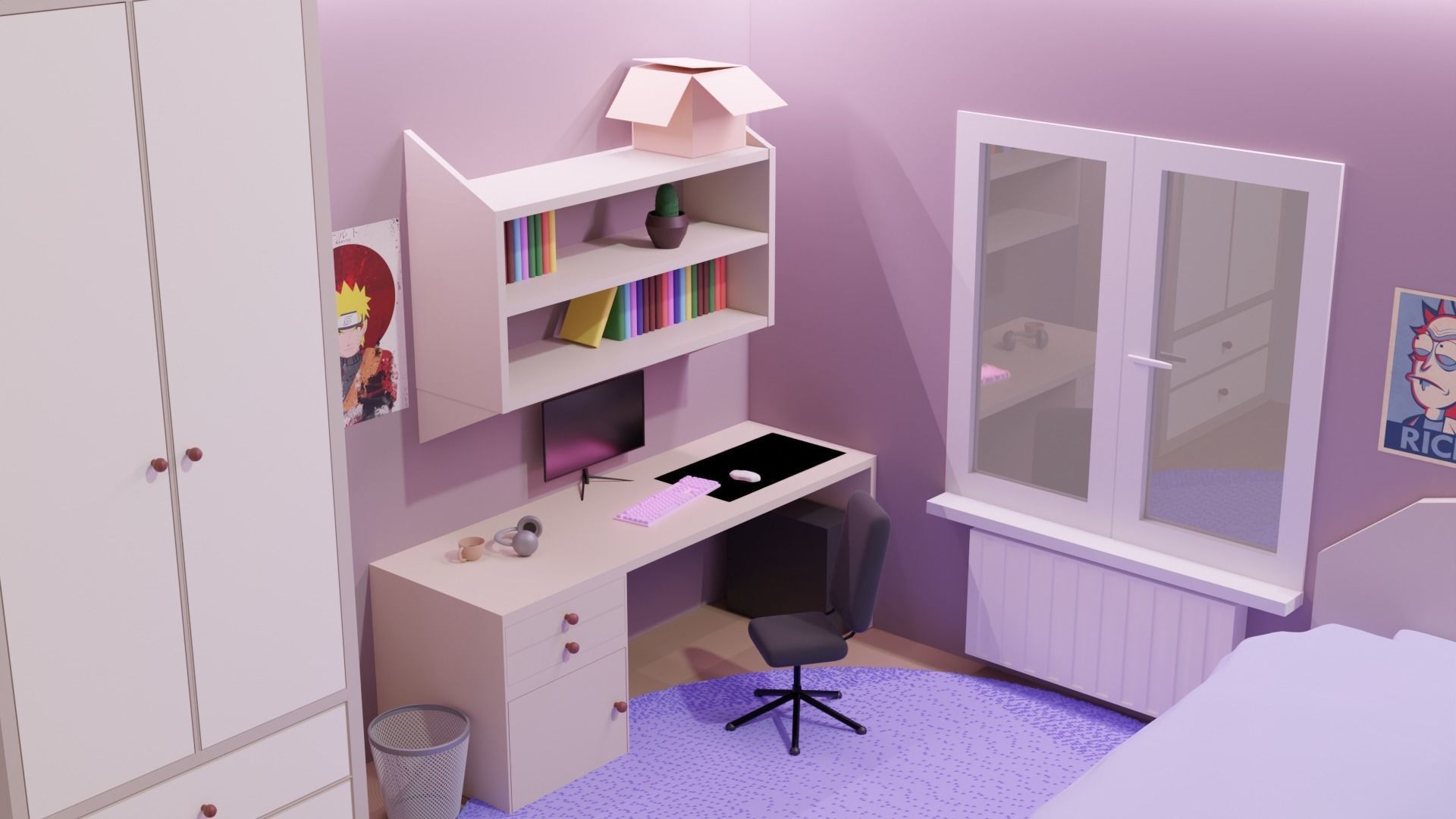 3D model Teenagers room 3D model VR / AR / low-poly | CGTrader