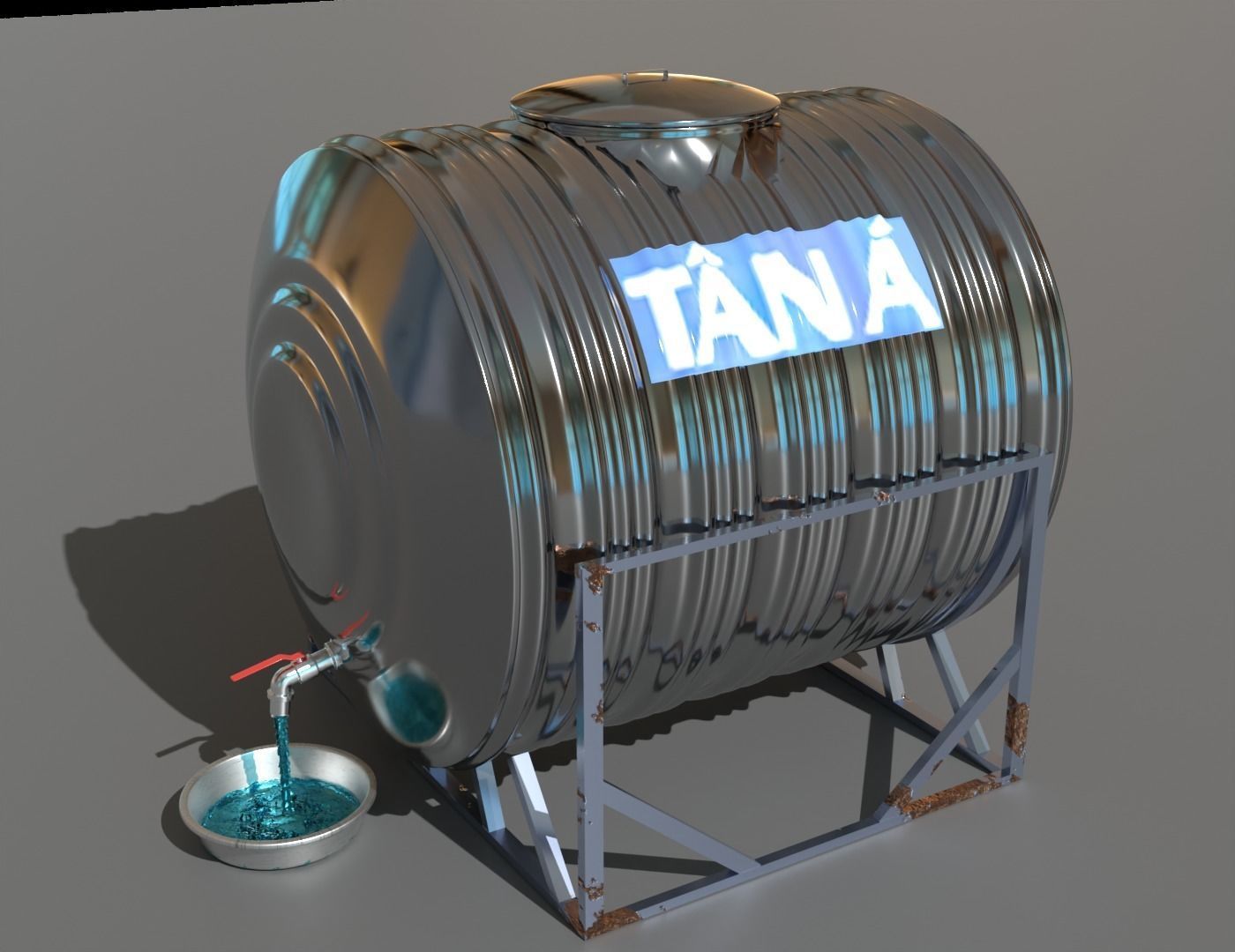 3D model Round water tank VR / AR / low-poly | CGTrader