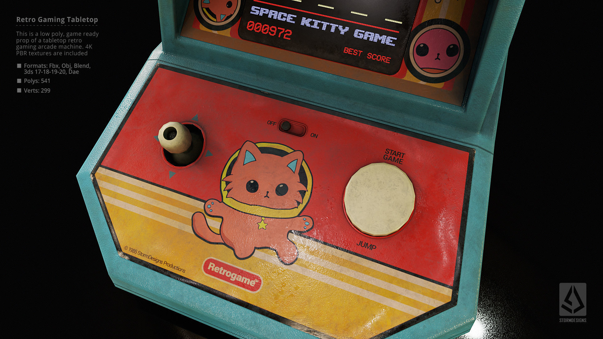 3D model Retro Gaming 1980s Arcade Tabletop VR / AR / low-poly | CGTrader