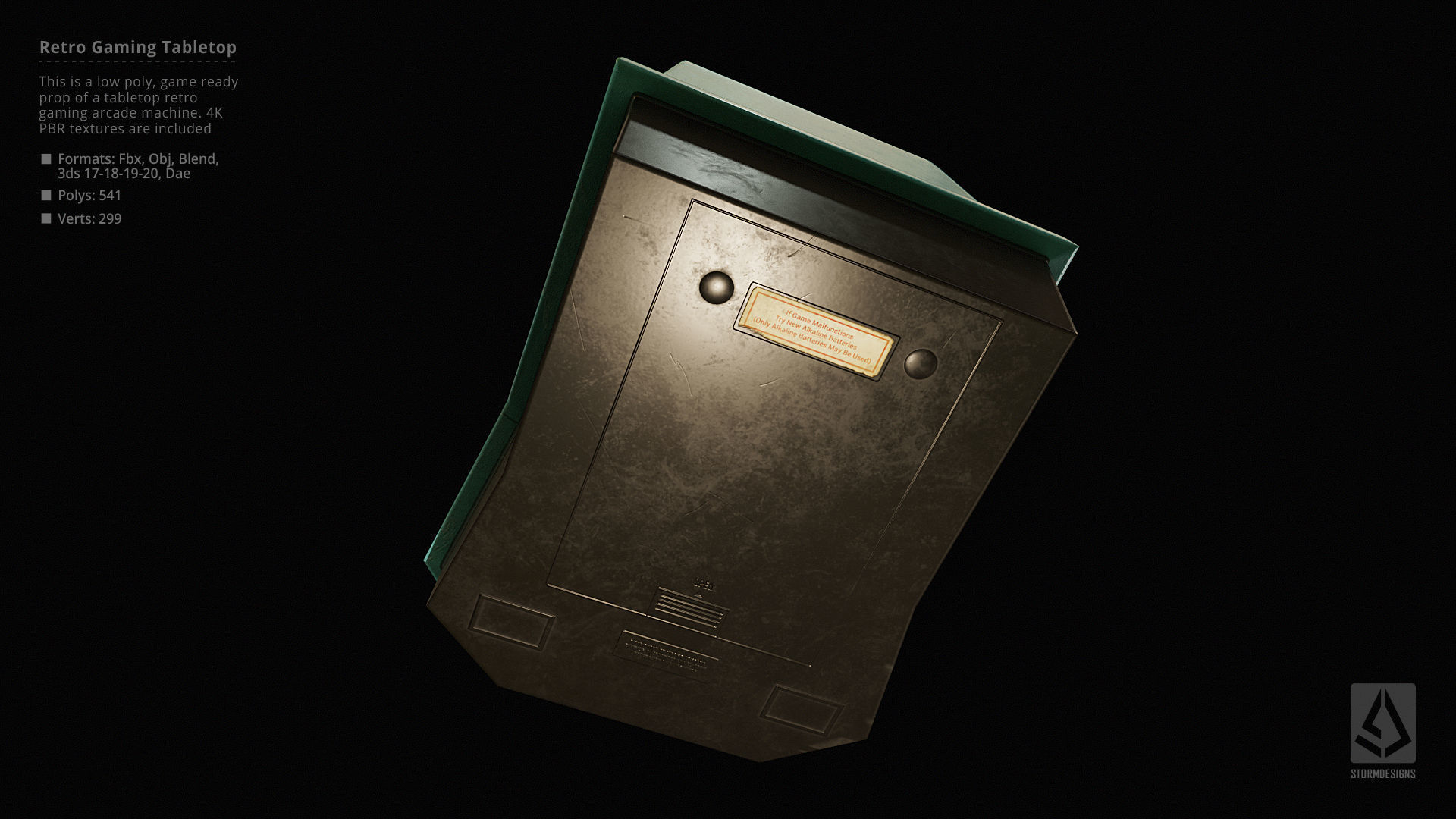 3D model Retro Gaming 1980s Arcade Tabletop VR / AR / low-poly | CGTrader