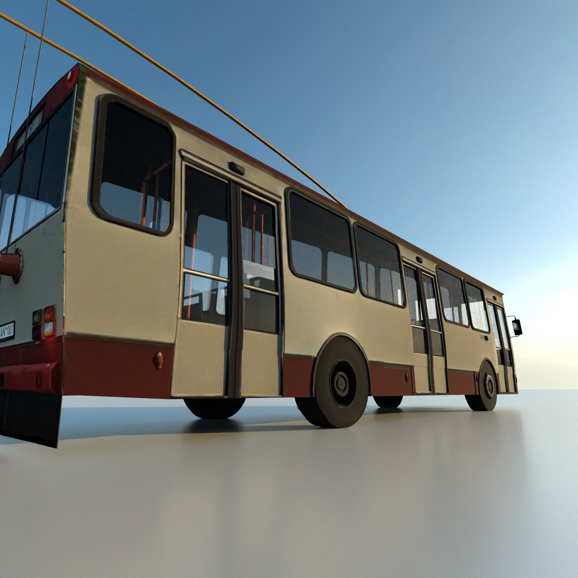 3D model Soviet Trolleybus VR / AR / low-poly | CGTrader