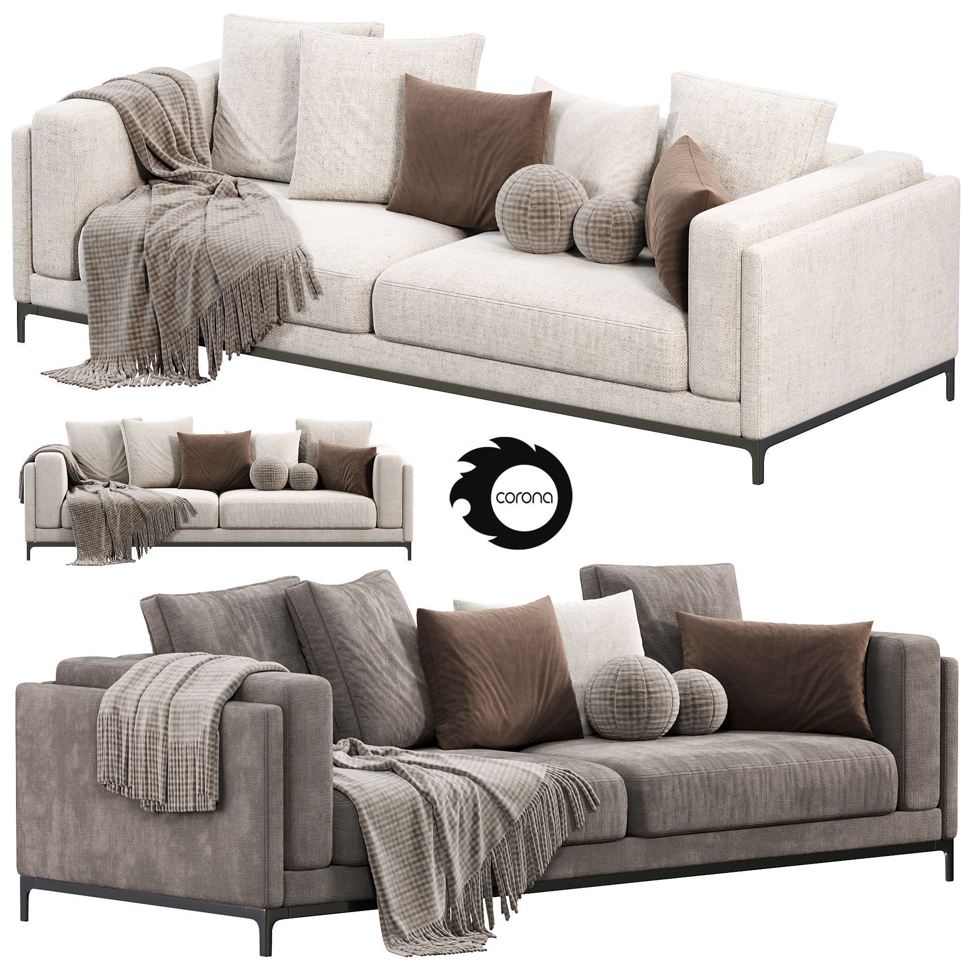 CTS SALOTTI Time Sofa 3D model | CGTrader