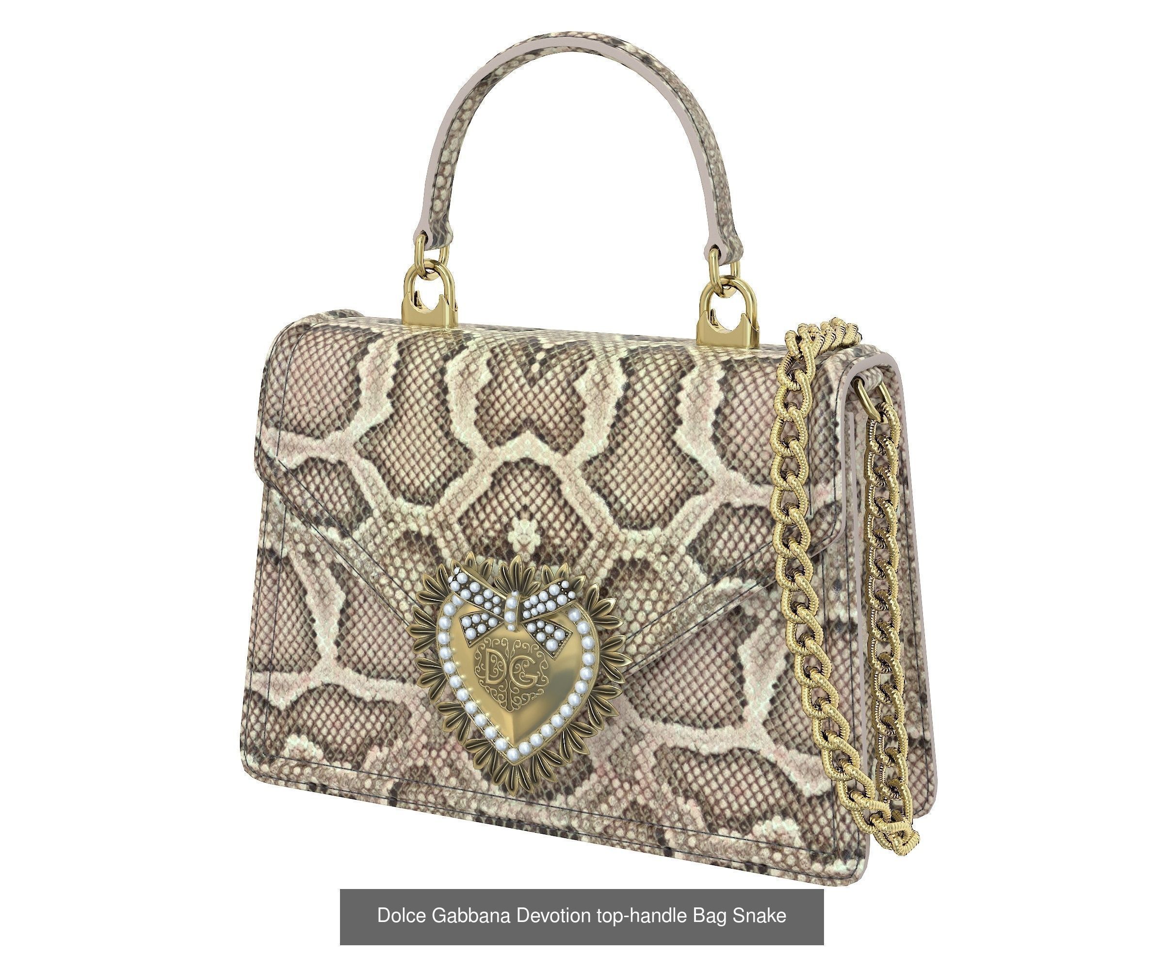 3D Model Collection Dolce Gabbana Devotion top-handle Bag VR / AR / low ...