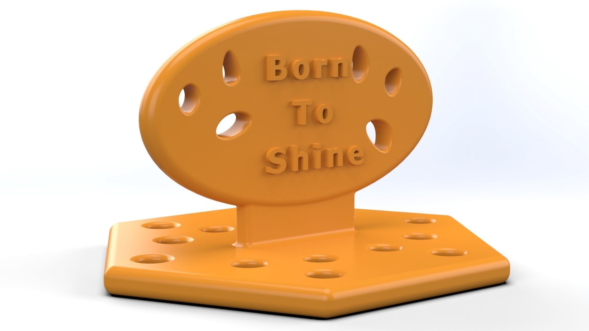 Tabletop Paperweight with Born to shine message 3d model 3D model 3D ...