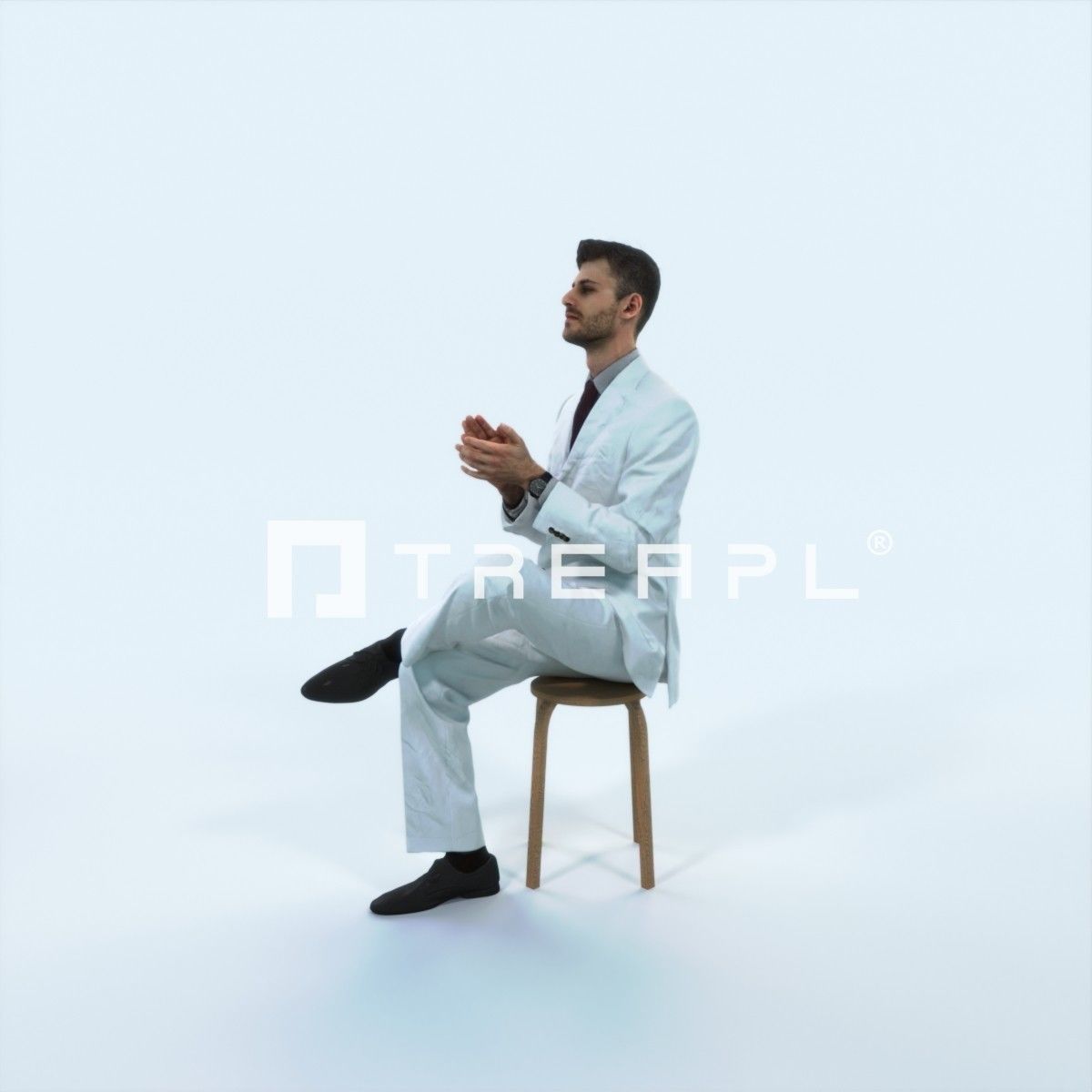 3D model Posture 19M Clapping Sitting Elegant Man VR / AR / low-poly ...