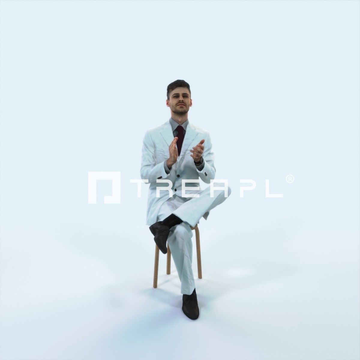 3D model Posture 19M Clapping Sitting Elegant Man VR / AR / low-poly ...