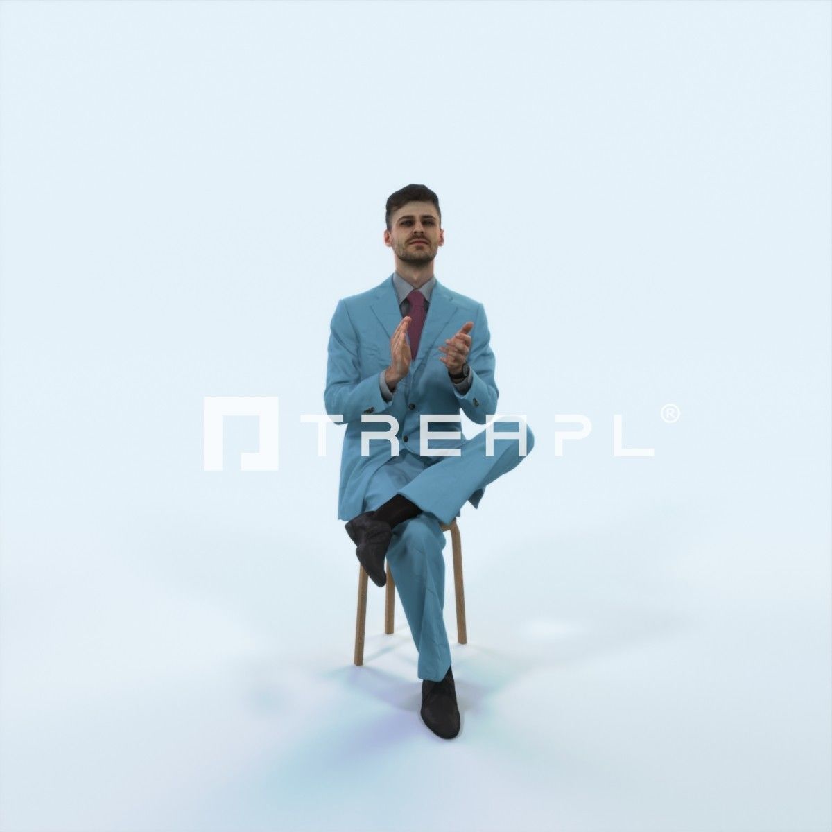 3D model Posture 19G Clapping Sitting Elegant Man VR / AR / low-poly ...