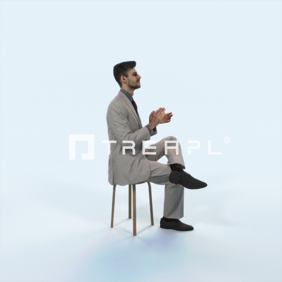 3D model Posture 19D Clapping Sitting Elegant Man VR / AR / low-poly ...