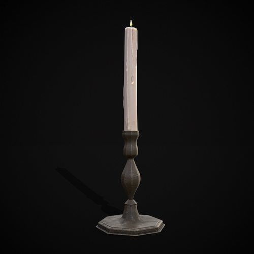 3D model Tall Octagonal Candle Stick VR / AR / low-poly | CGTrader