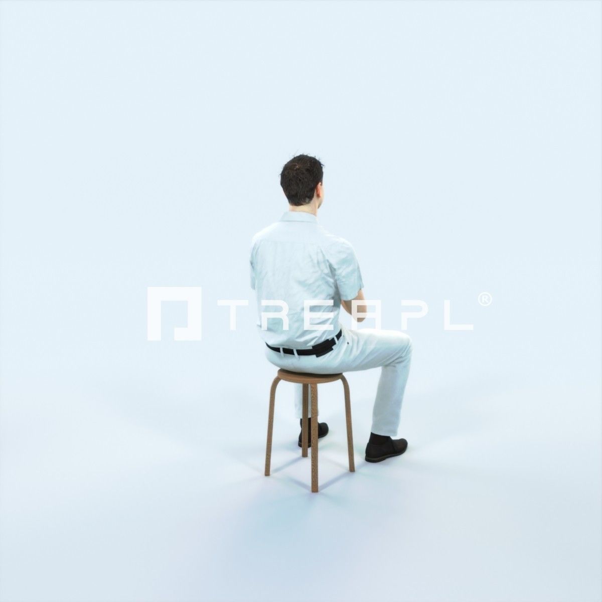 3D model Romance 08M Clapping Clapping Sitting Casual Man VR / AR / low ...