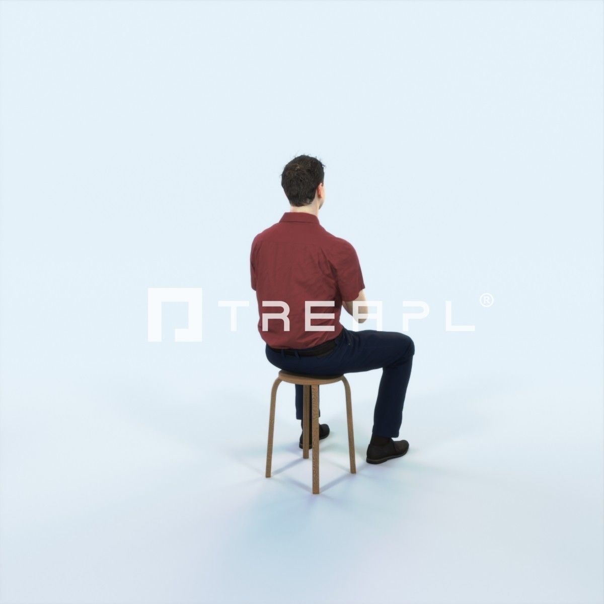 3D model Romance 08L Clapping Clapping Sitting Casual Man VR / AR / low ...