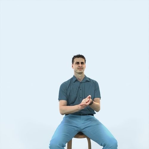 3D model Romance 08G Clapping Clapping Sitting Casual Man VR / AR / low ...