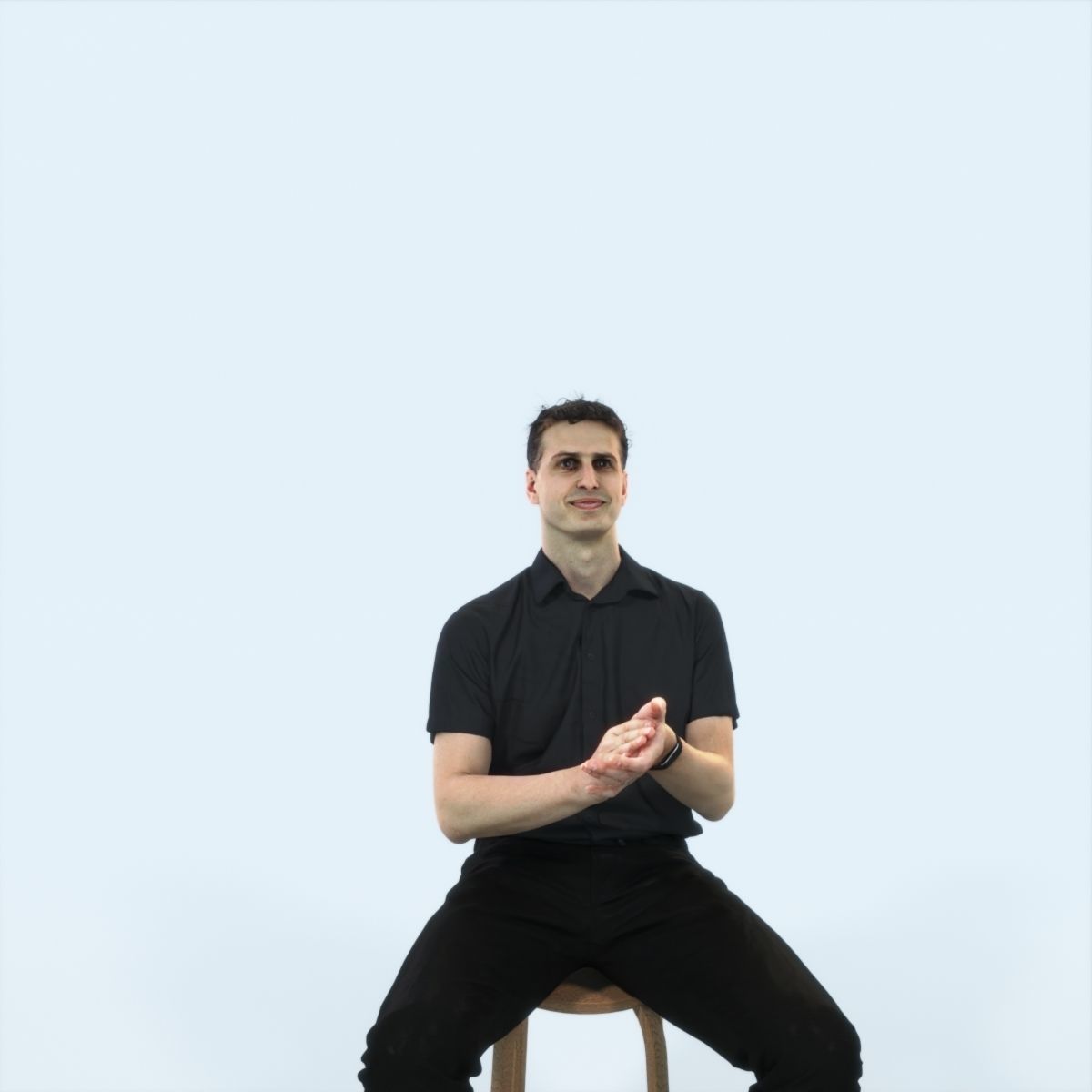 3D model Romance 08B Clapping Clapping Sitting Casual Man VR / AR / low ...