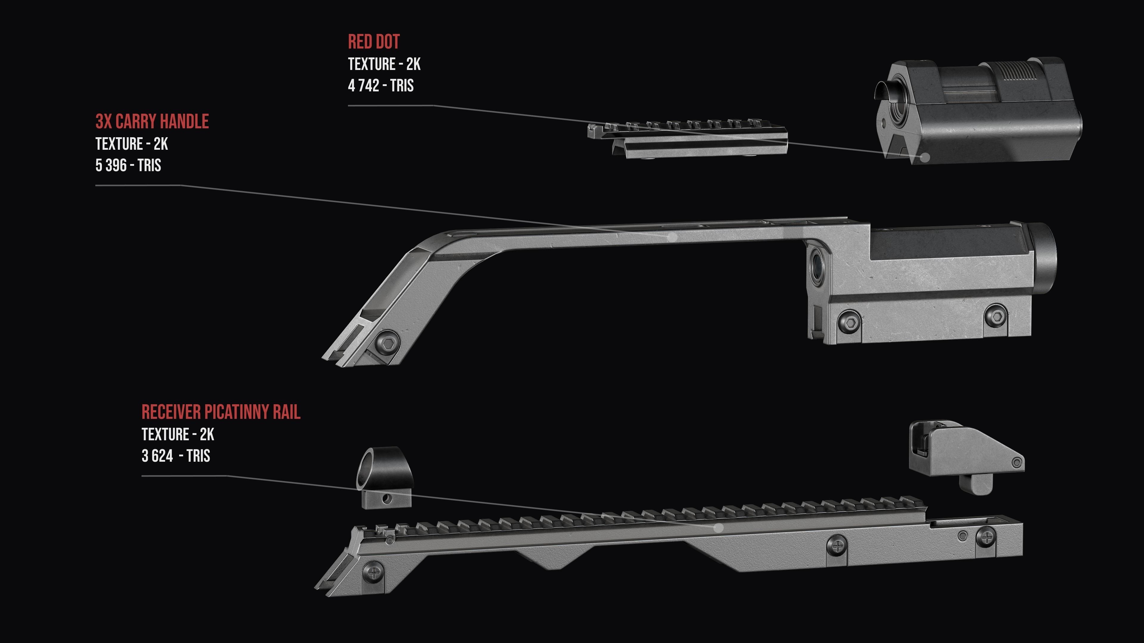 3D model Fully modular assault rifle HK G36 G36E G36K G36KE G36C VR ...
